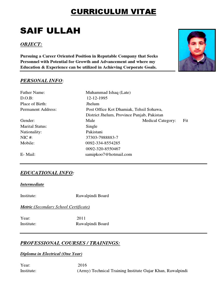 Saif Ullah CV | PDF