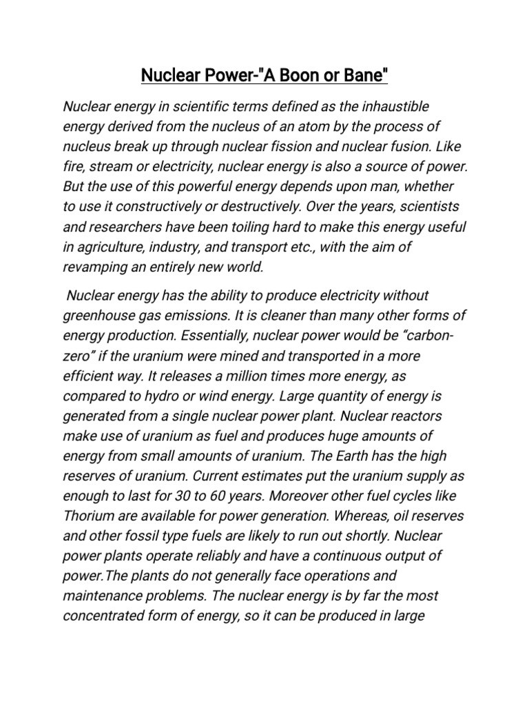Nuclear Power: Benefits and Risks | PDF