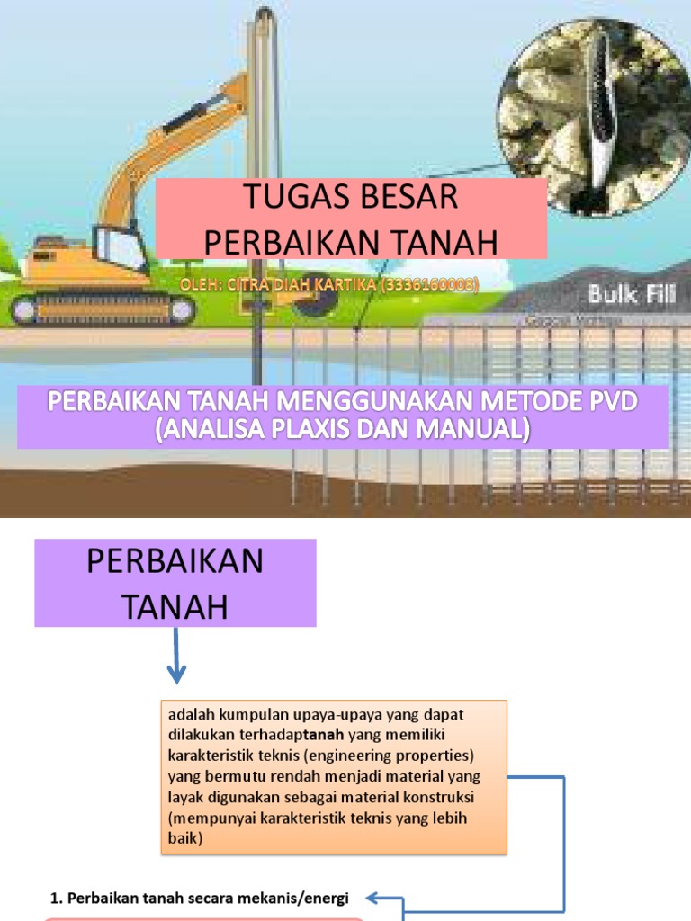 Perbaikan Tanah dengan PVD dan PLAXIS | PDF
