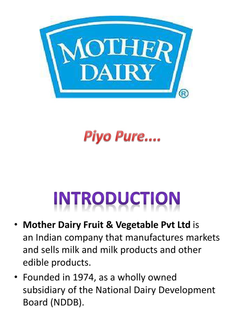Mother Dairy Company Overview and Strategy | PDF | Retail | Milk