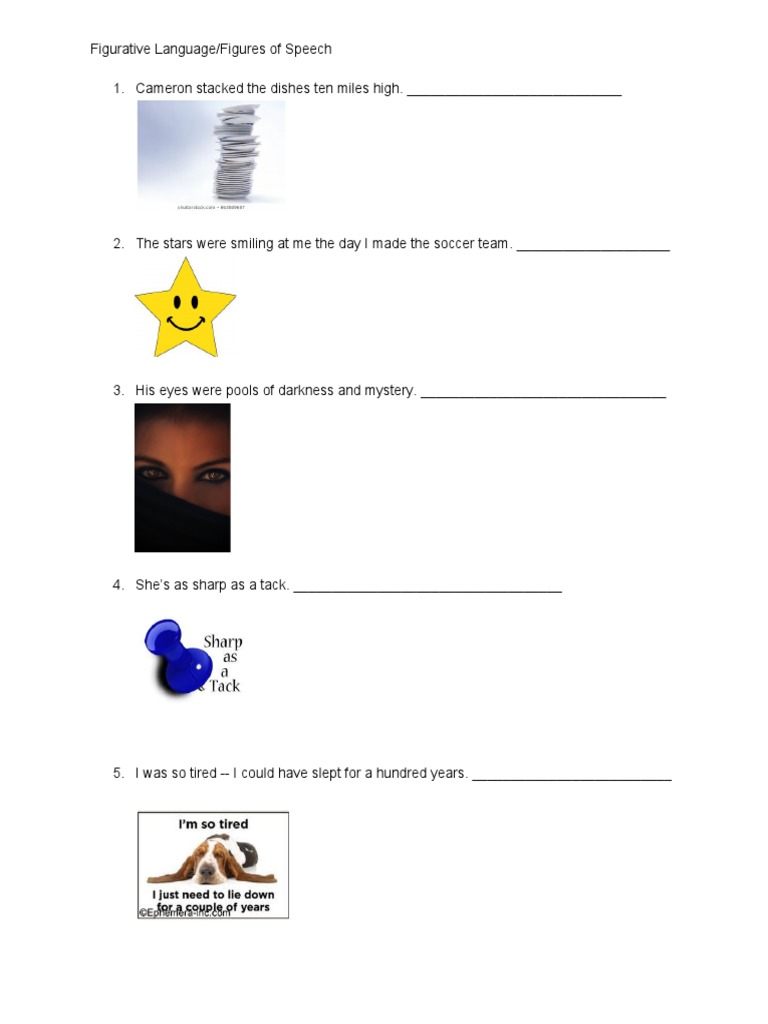 Figures of Speech Worksheet | PDF