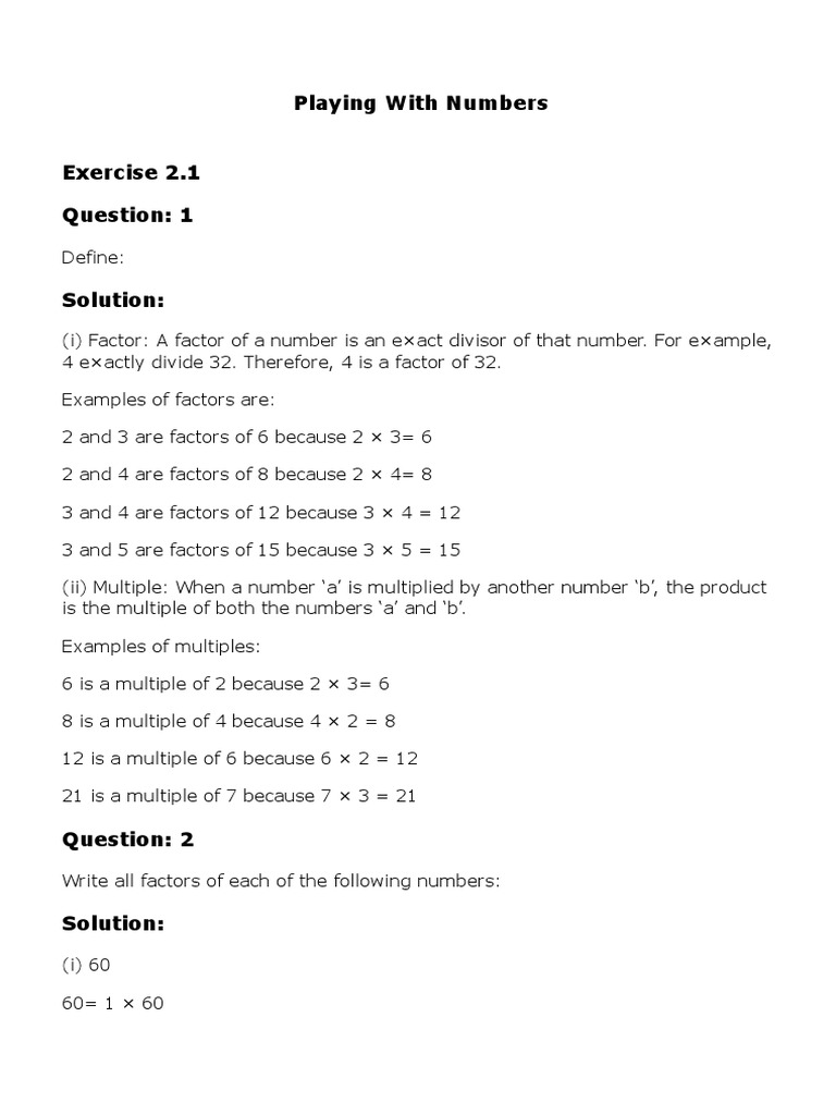 Playing With Numbers | PDF | Prime Number | Fraction (Mathematics)