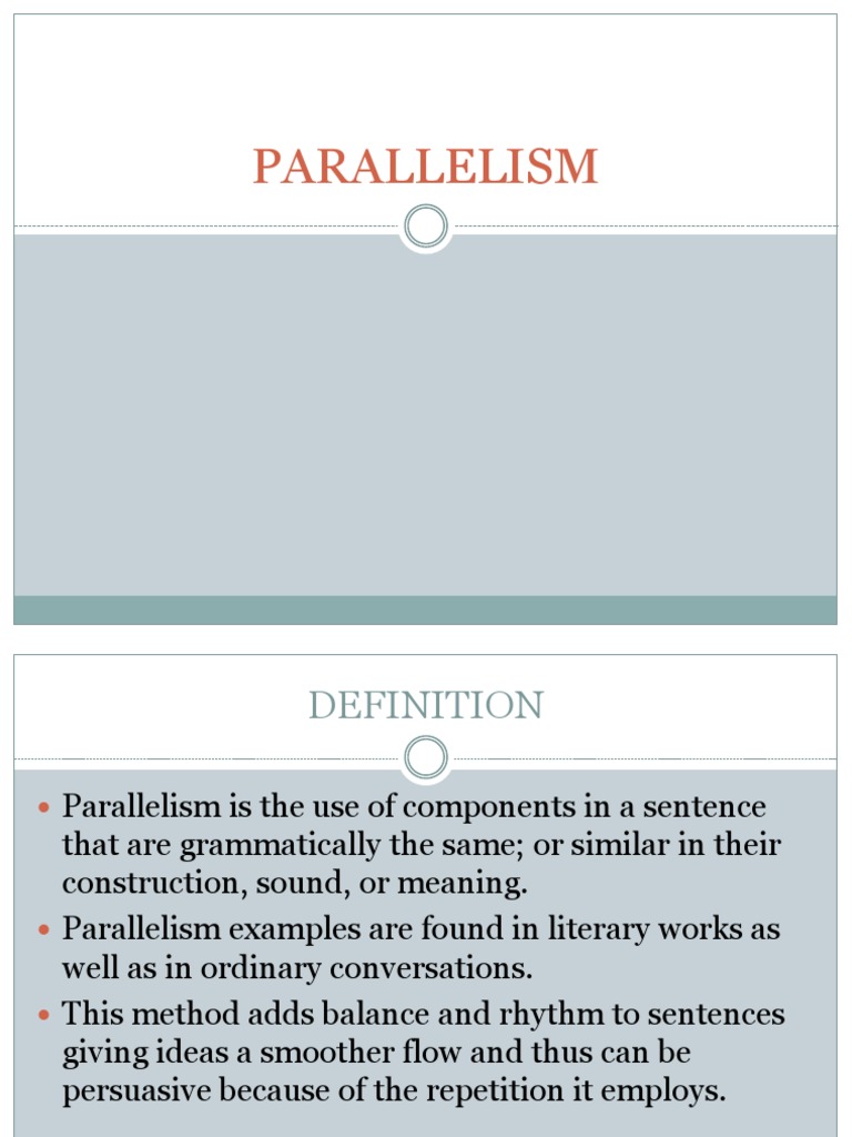 Parallelism In Literature