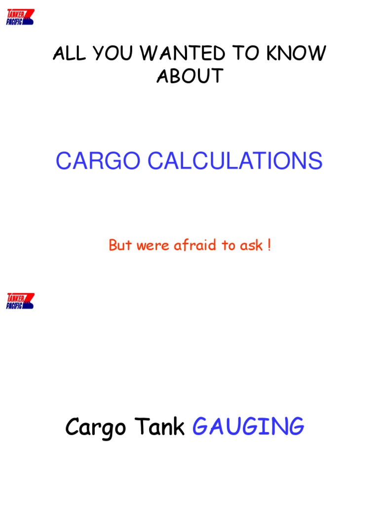 Cargo Calculations and Gauging Guide | PDF | Barrel (Unit) | Density