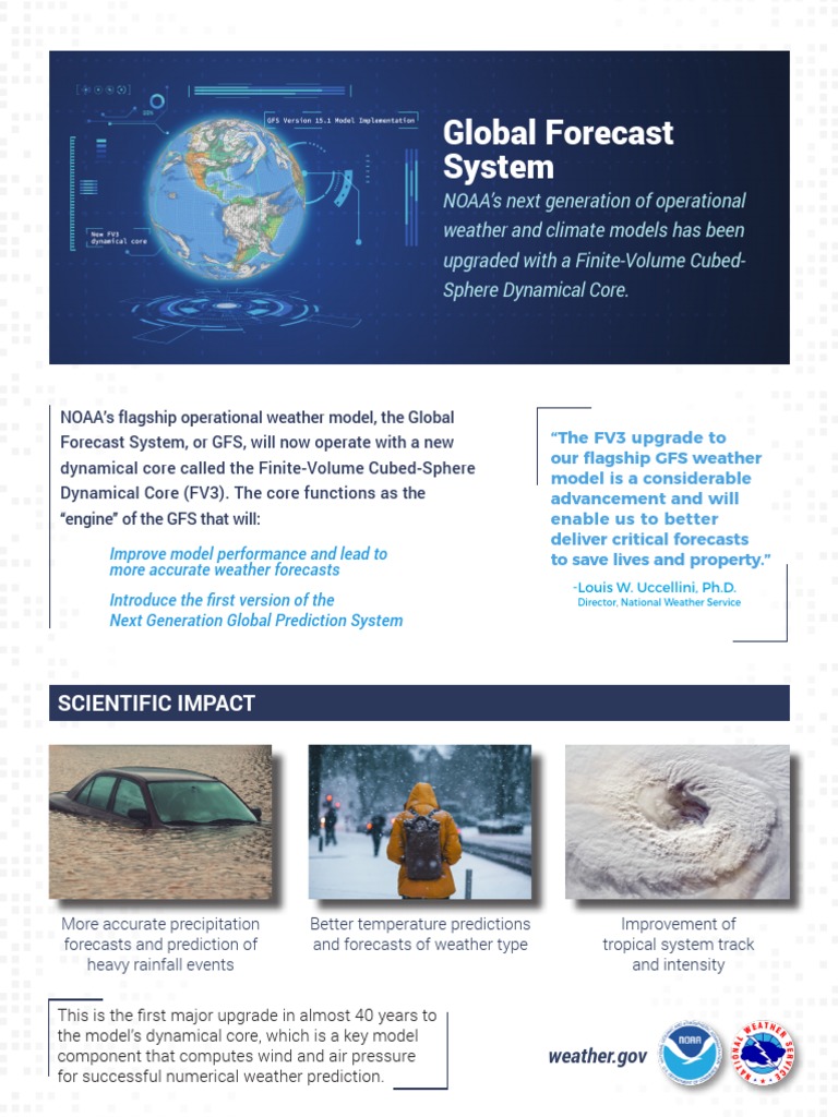 NOAA Global Forecast System Fact Sheet | PDF | Weather Forecasting ...