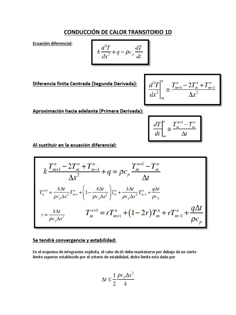 Conducción de Calor Transitorio 1d Programa Matlab Metodo Explicito | PDF | Objetos matemáticos ...