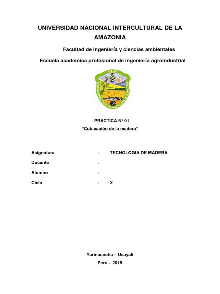 Informe Maderas 1 | PDF | Volumen | Pulgada