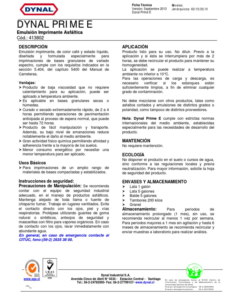 Dynal Prime E | PDF | Química | Naturaleza