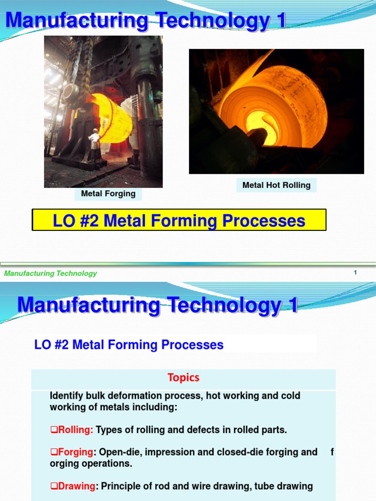 LO #2 Metal Froming Processes 201810 | PDF | Forging | Extrusion