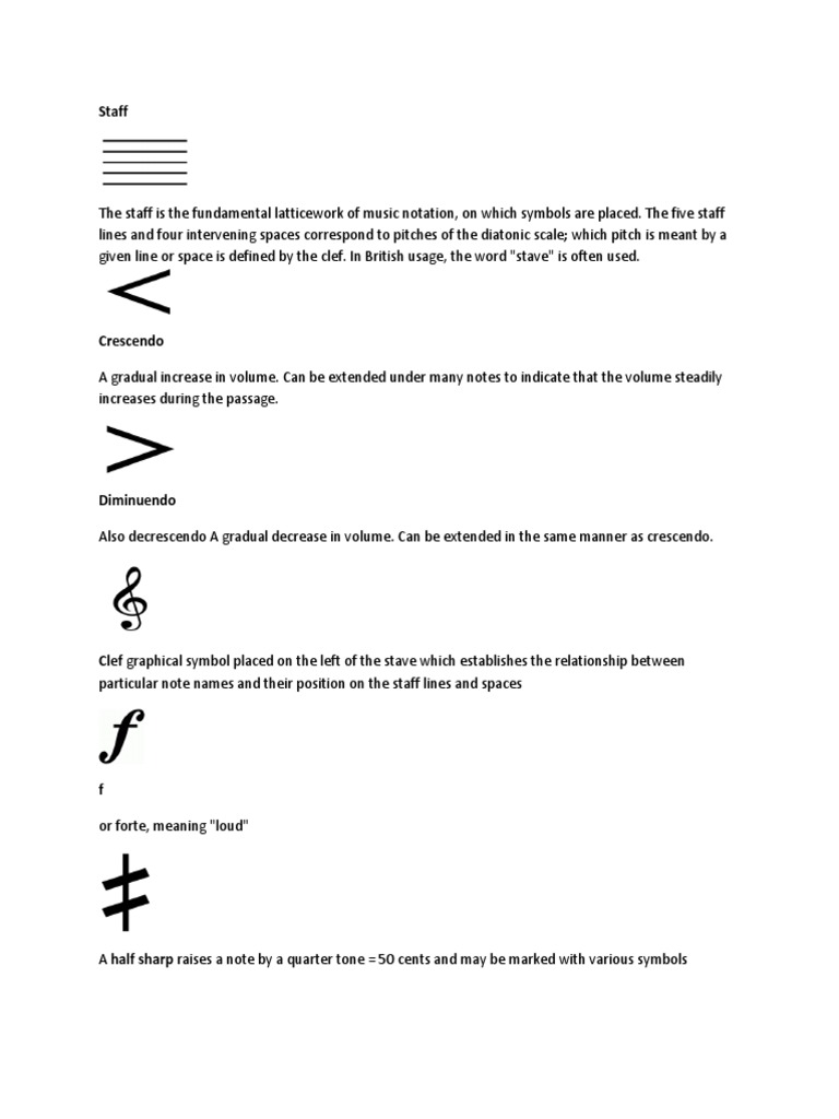 Musical Notes Symbols And What They Mean