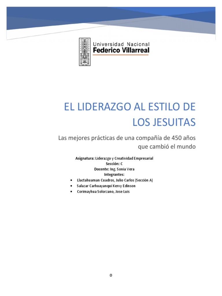 Liderazgo Jesuita: Claves y Prácticas | PDF | Sociedad de jesus | Liderazgo
