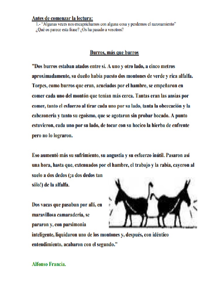 Burro Lectura | PDF