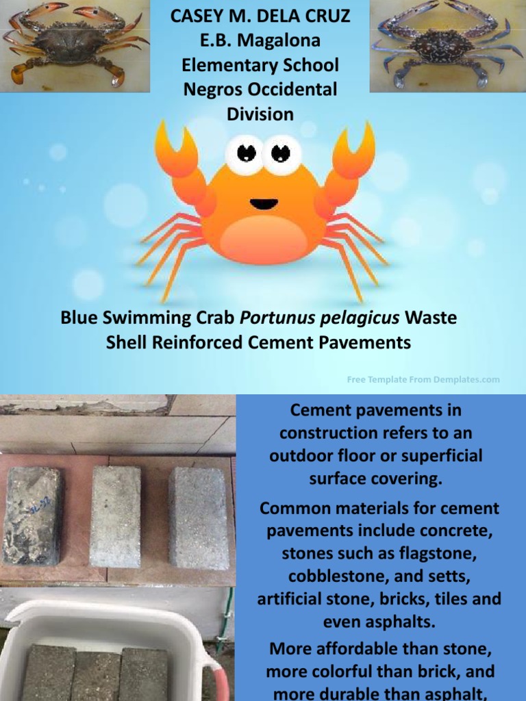 Blue Swimming Crab Shell Waste Reinforced Cement Pavements | PDF | Road ...