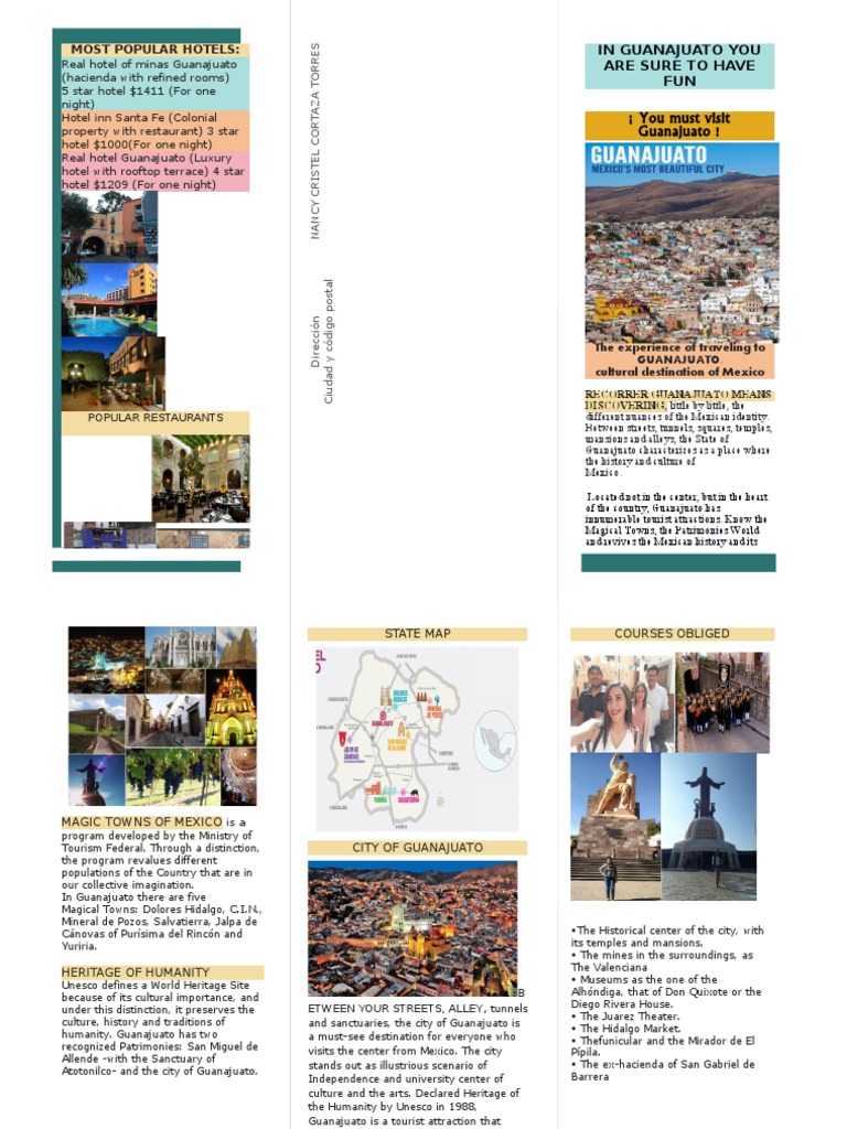 Triptico Ingles | PDF | Mexico | Tourism