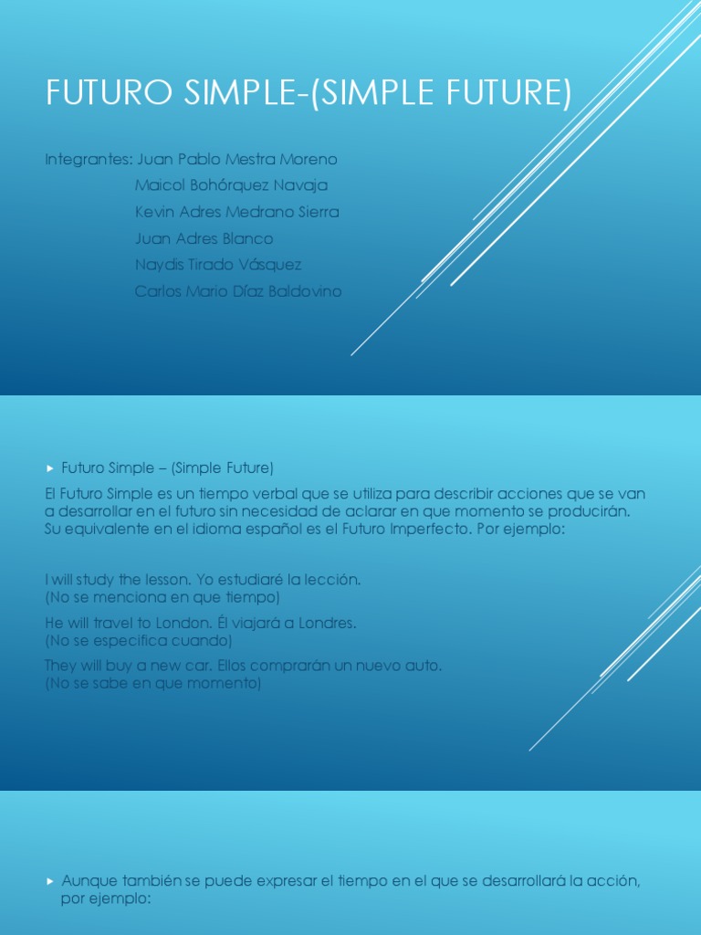 Futuro Simple en Inglés: Estructura y Ejemplos | PDF | Verbo ...