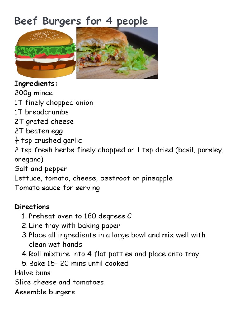 Beef Burgers | PDF | Cooking, Food & Wine