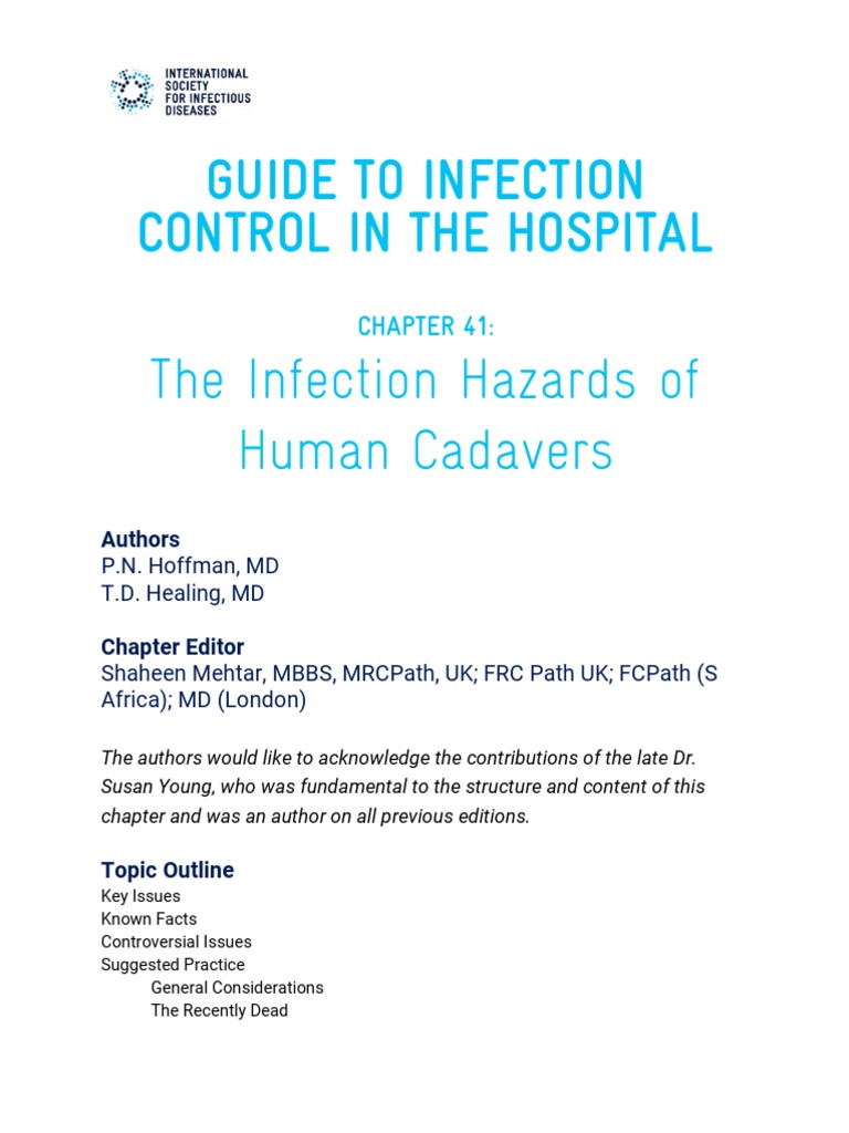 Guide To Infection Control in The Hospital | PDF | Ebola Virus Disease ...
