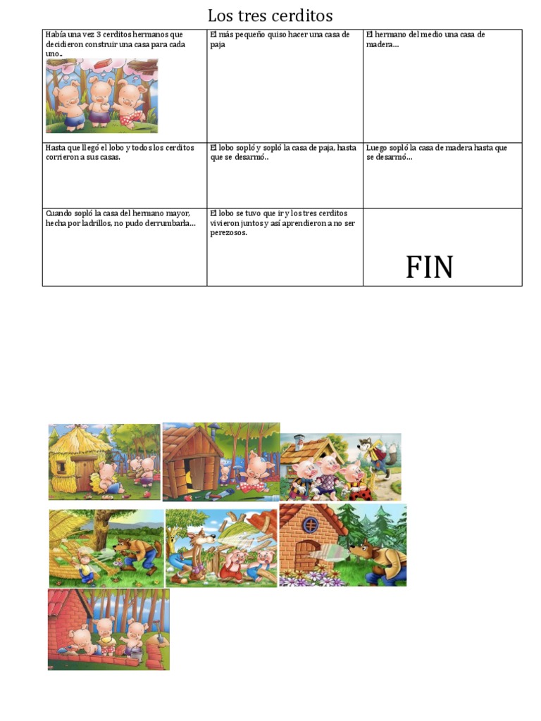 Secuencia Cuento Los 3 Cerditos | PDF