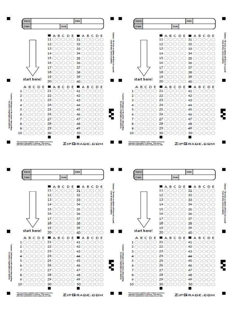 Zipgrade 50 | PDF