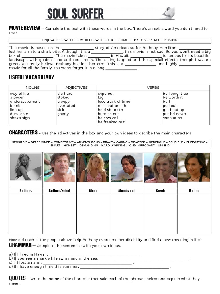 Soul Surfer Guide L4 | PDF | Philology | Language Arts & Discipline