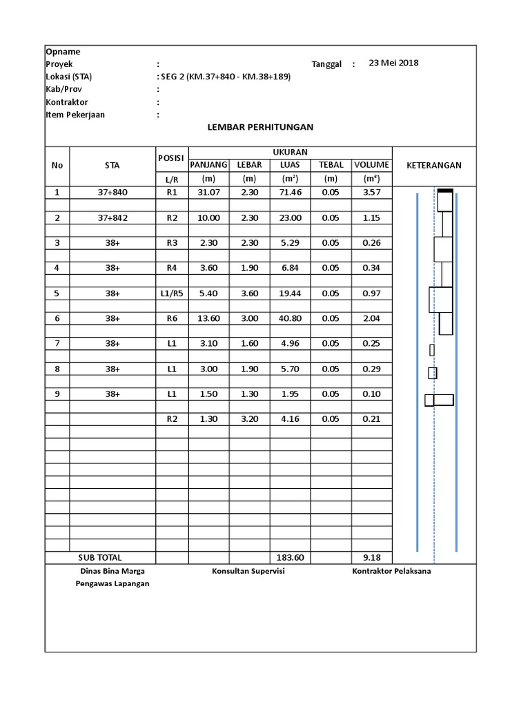 Lembar Perhitungan: Opname | PDF