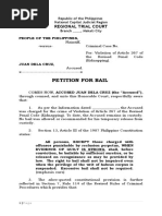 Petition For Bail - Sample | PDF | Bail | Prosecutor