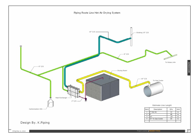 Design By. K.Piping: Piping Route Line Hot Air Drying System | PDF ...