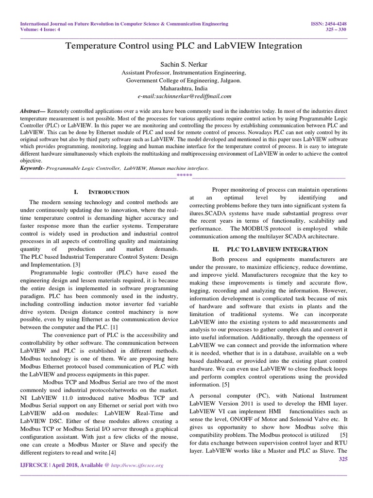 Temperature Control Using Labview and PLC | PDF | Programmable Logic Controller | Scada