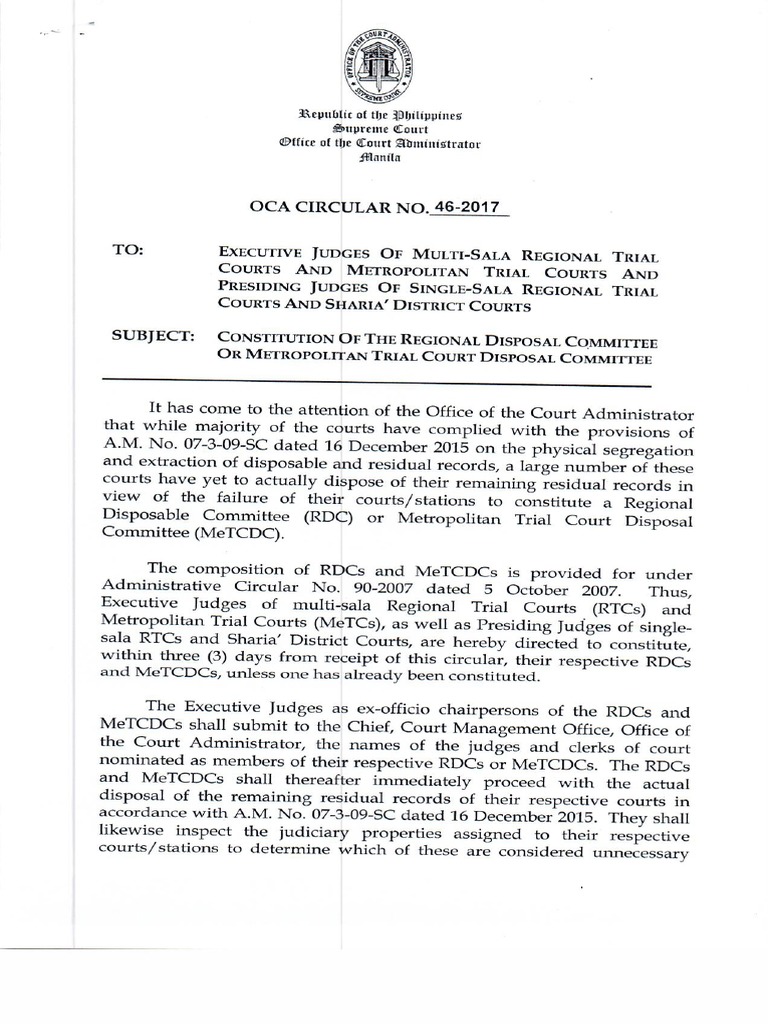 Consitution of Regional Disposal Committees of The Supreme Court | PDF