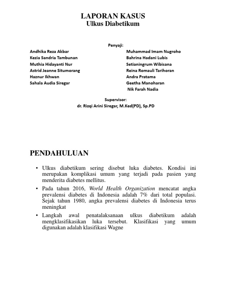 LAPORAN KASUS Ulkus Diabetikum | PDF