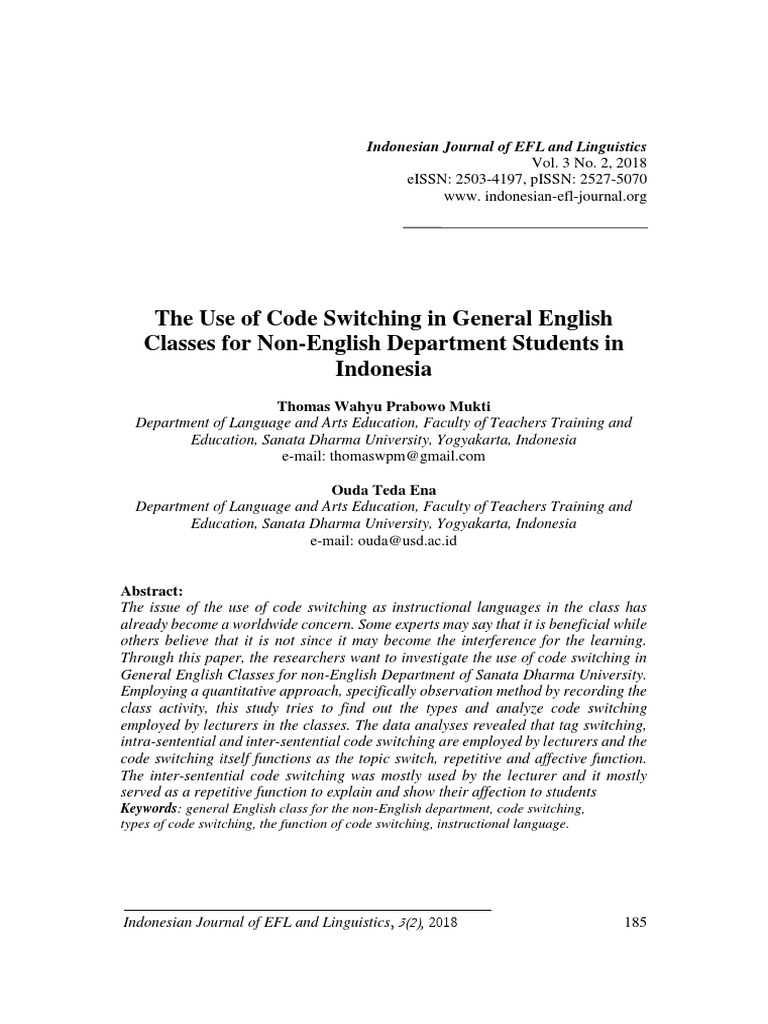 Code Switching | PDF | English As A Second Or Foreign Language ...