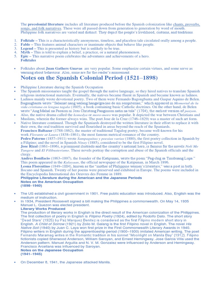 Notes On The Spanish Colonial Period (1521-1898) | PDF | Philippines ...