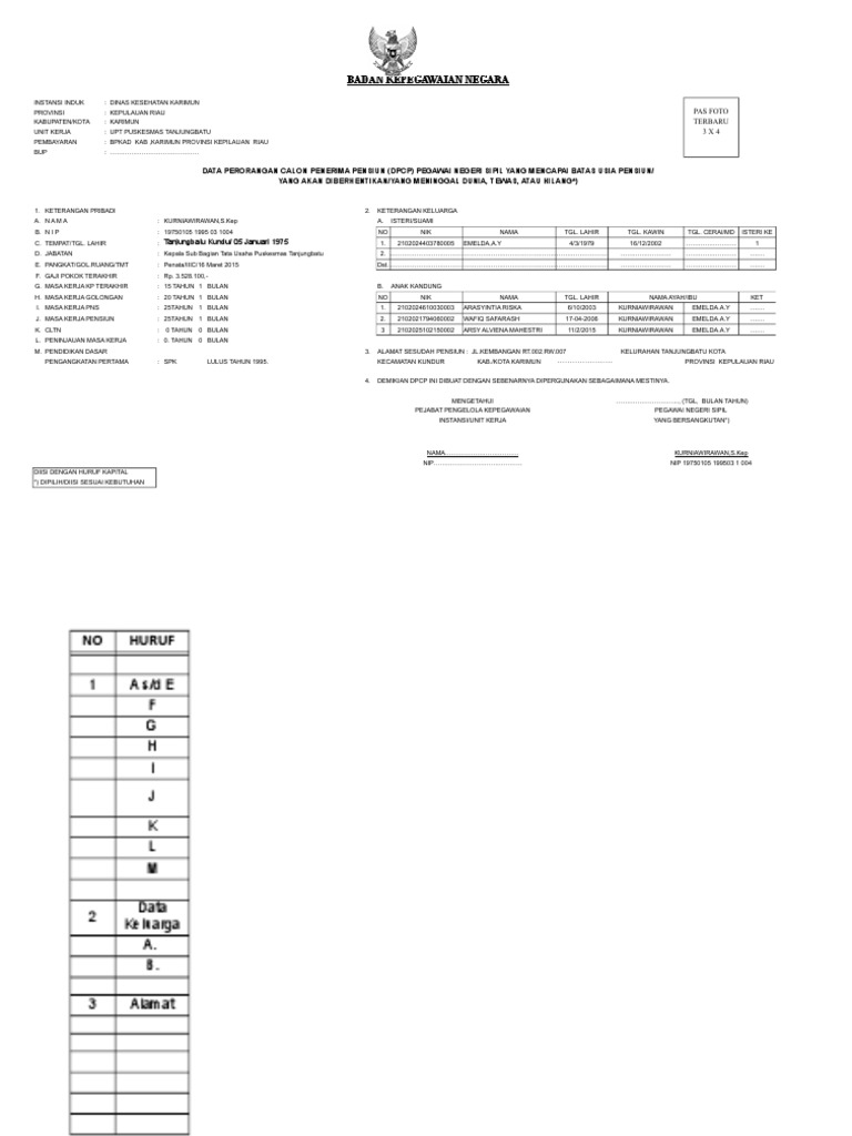 Format Pensiun DPCP | PDF