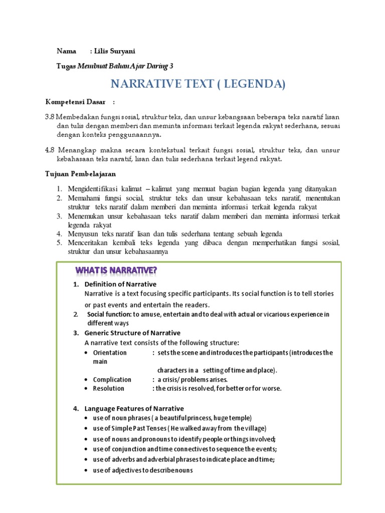 Narrative Texts: Structure & Features | PDF | Adverb | Adjective