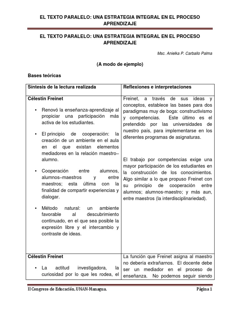 2texto Paralelo UNAN | PDF | Aprendizaje | Creatividad