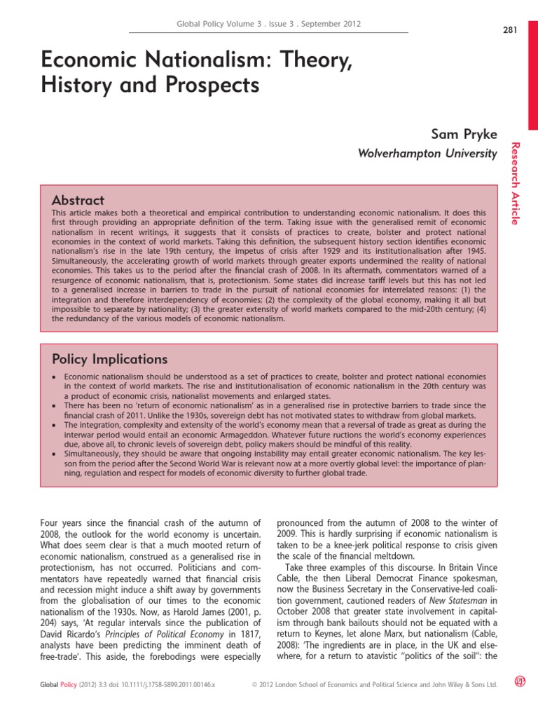 Understanding Economic Nationalism | PDF | Nationalism | Tariff