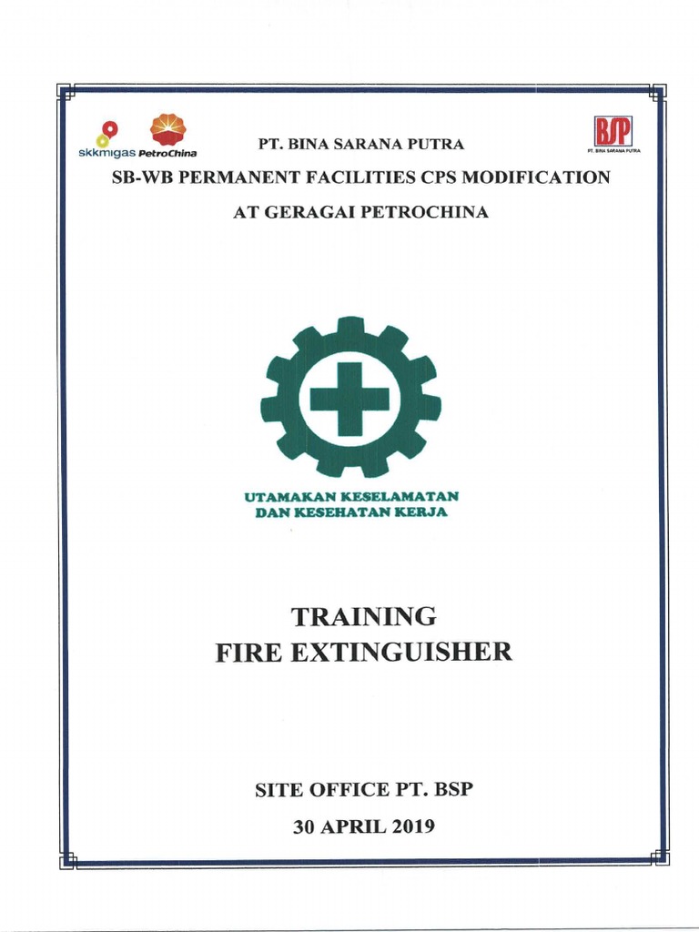 Contoh Laporan Training Fire Extinguisher | PDF