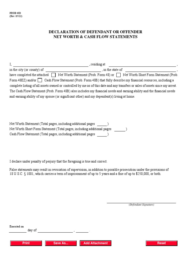 Financial Declaration Forms (Long) PDF | PDF | Trust Law | Bankruptcy