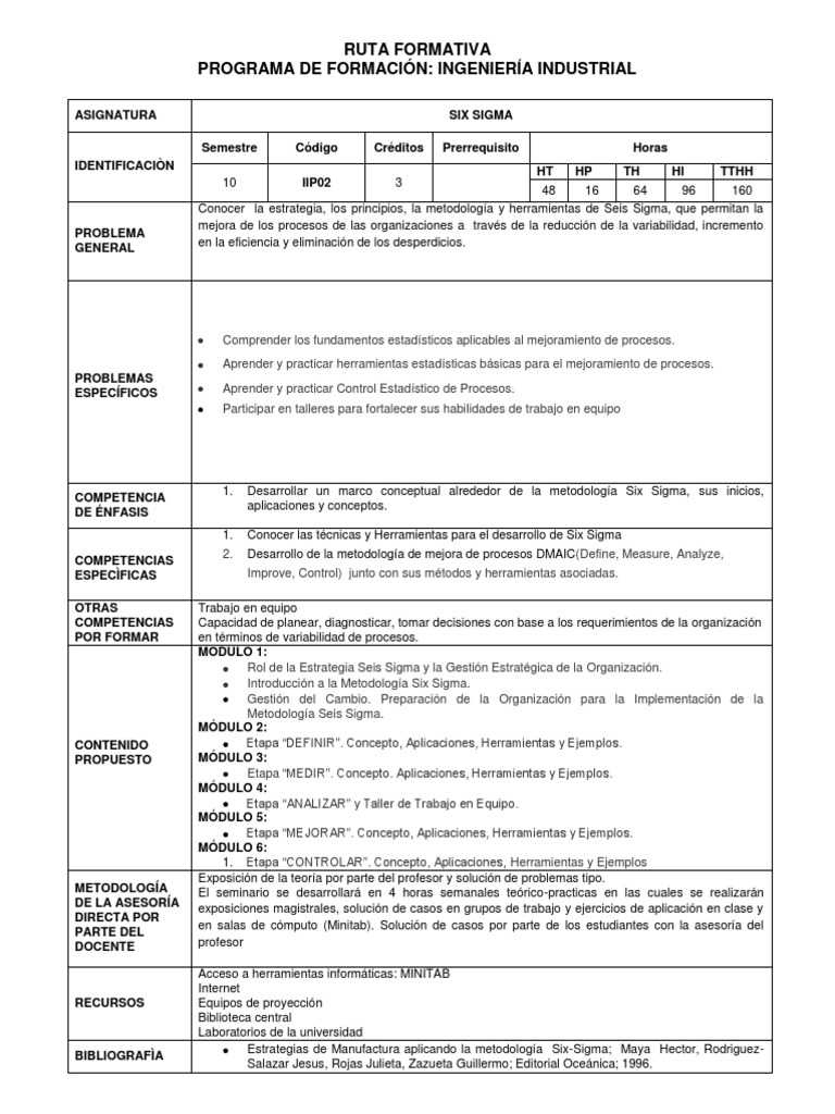 IIP02 Six Sigma | PDF | Six Sigma | Informática