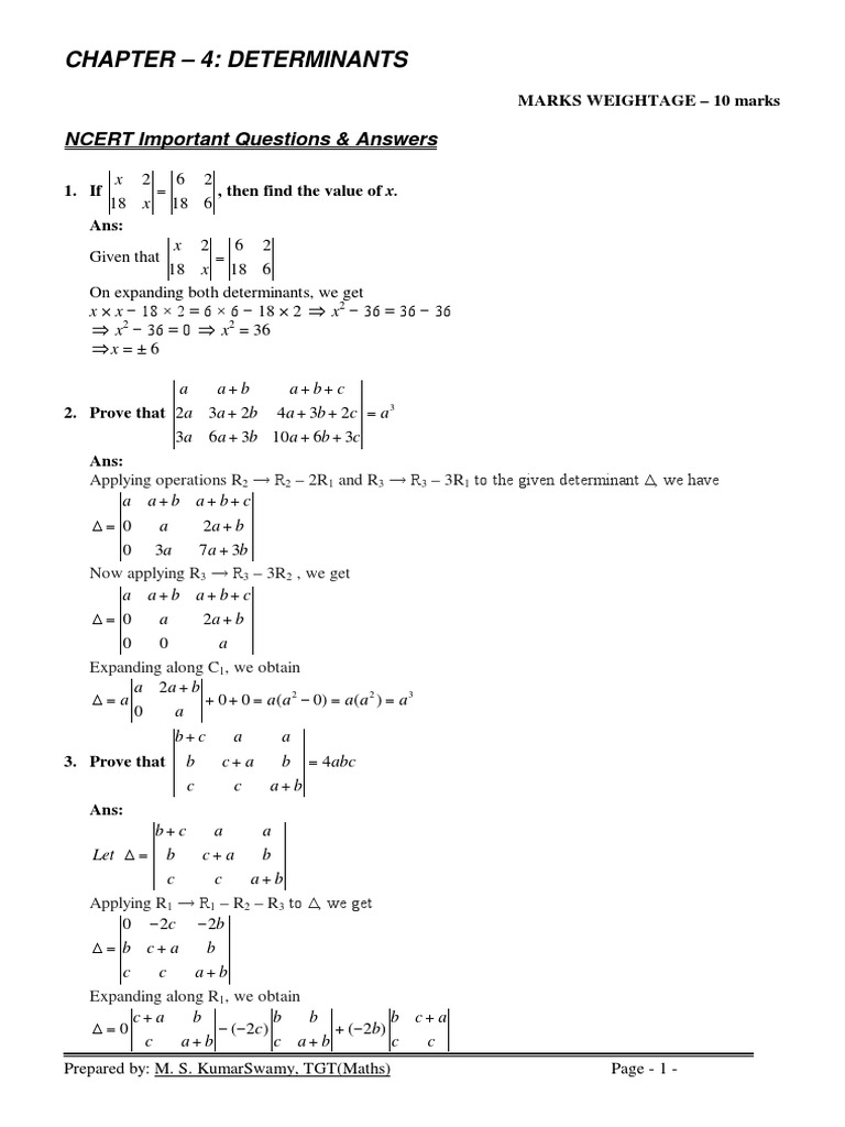 Determinants Identities and Properties | PDF | Theoretical Physics ...
