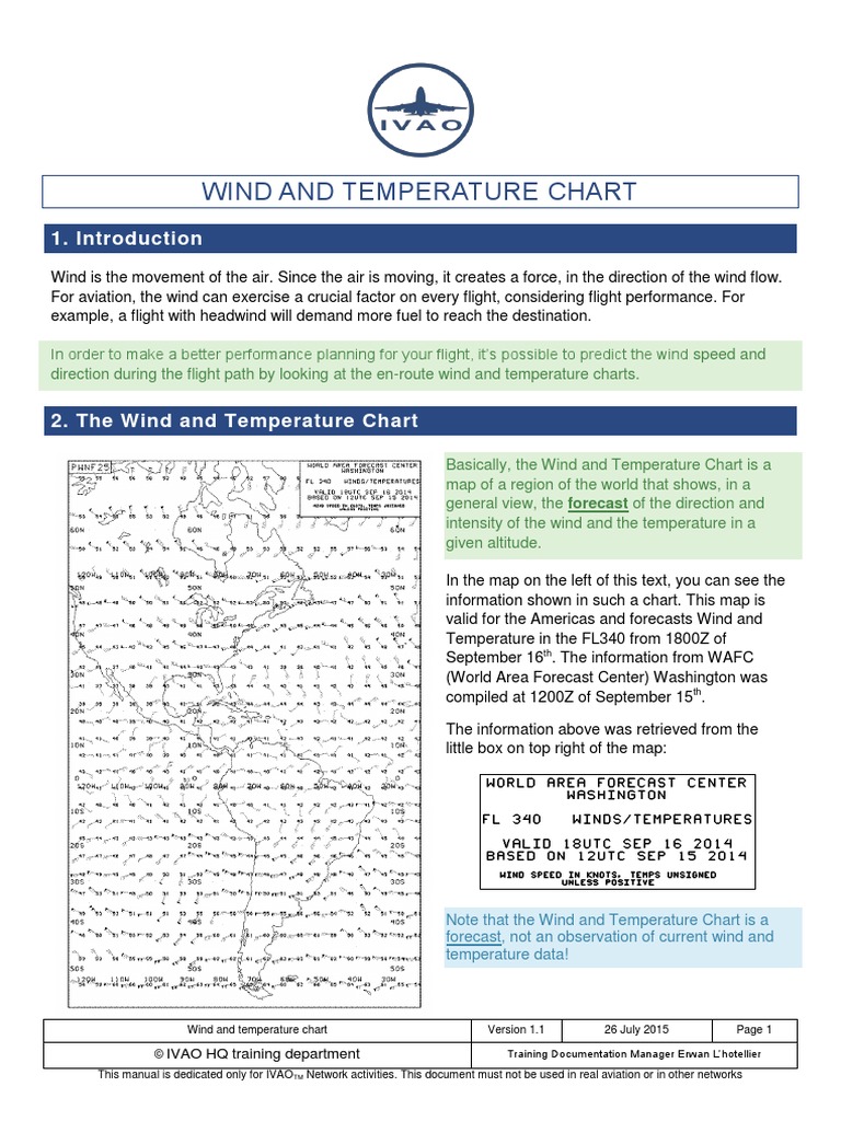 Wind and Temperature Chart: IVAO HQ Training Department | PDF | Celsius ...