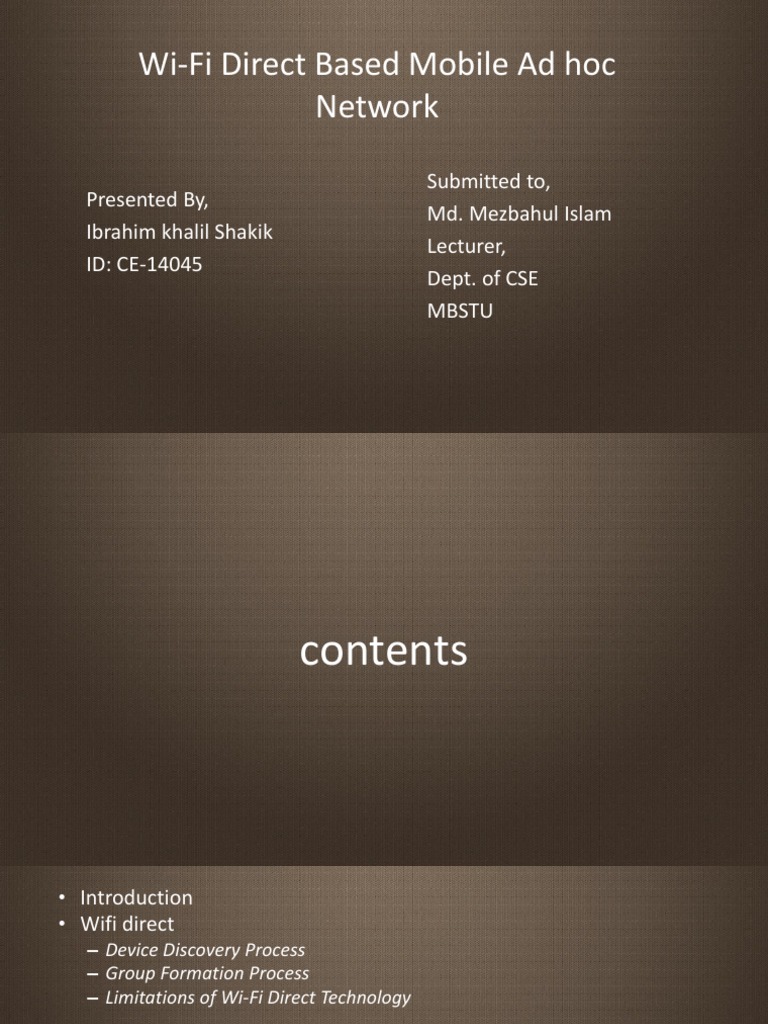 Presentation On Wireless Ad Hoc Network2 Pdf Routing Wi Fi