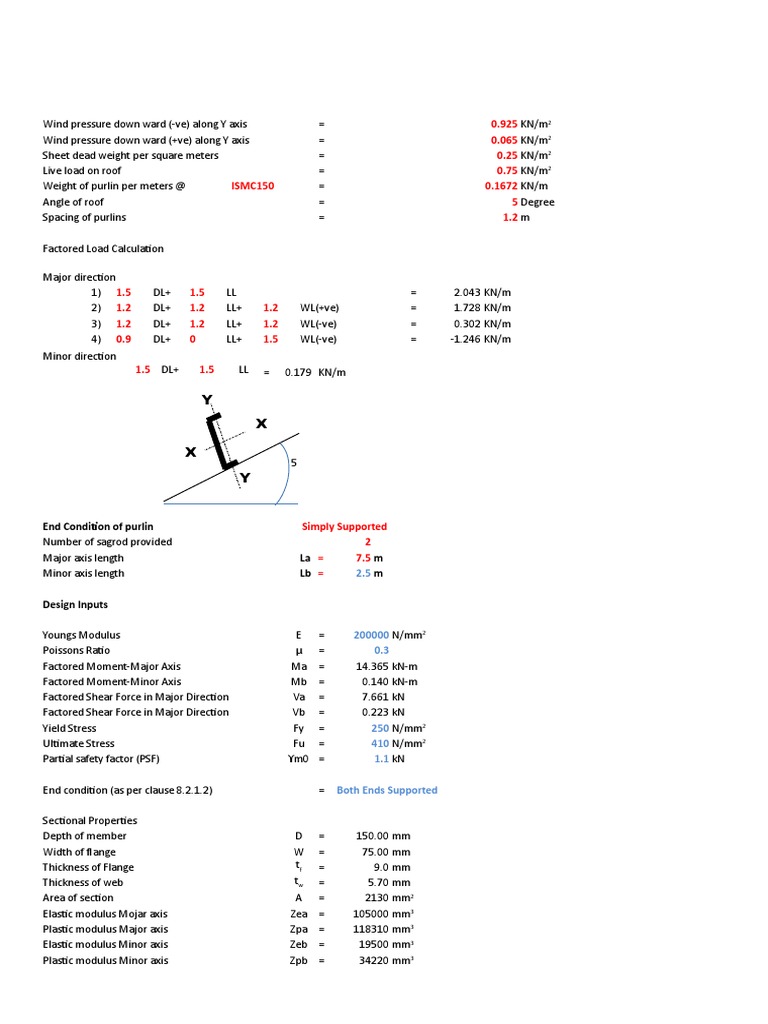 Purlin Design LSM | PDF | Beam (Structure) | Young's Modulus
