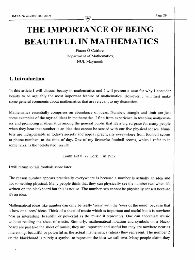 Beauty Mathematics | PDF | Reason | Teaching Mathematics