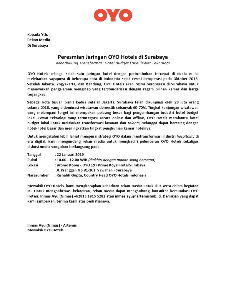 Contoh Undangan Media | PDF