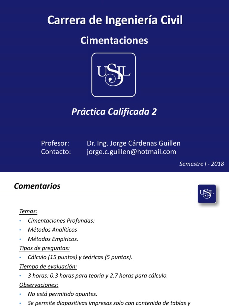 Pc2 Cimentaciones USIL | PDF