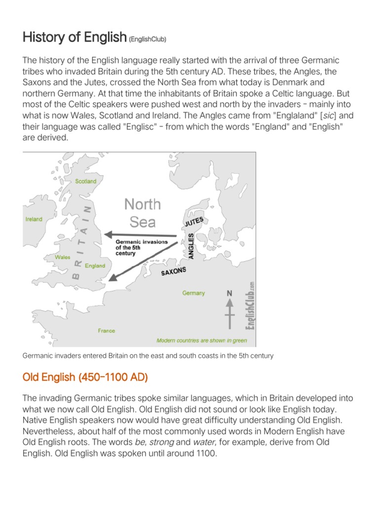 History of English - EnglishClub | PDF | English Language | Symbols