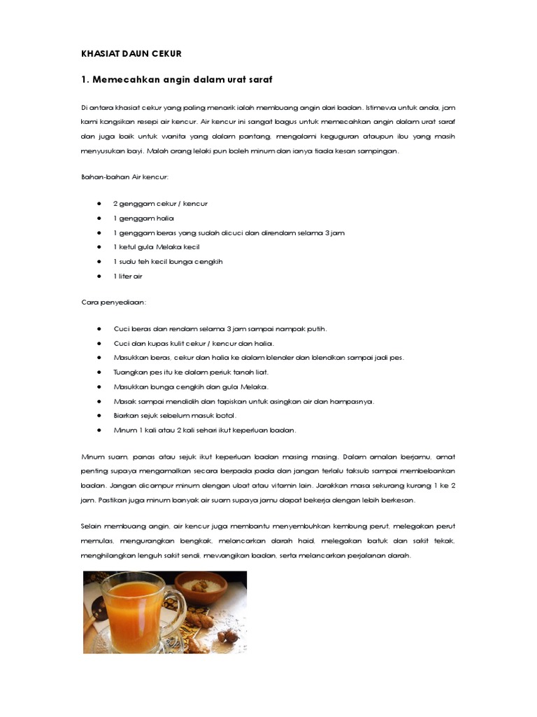 Khasiat Daun Cekur | PDF | Kesehatan Holistik