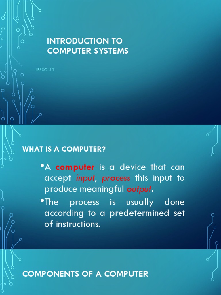 Introduction To Computer Systems: Lesson 1 | PDF