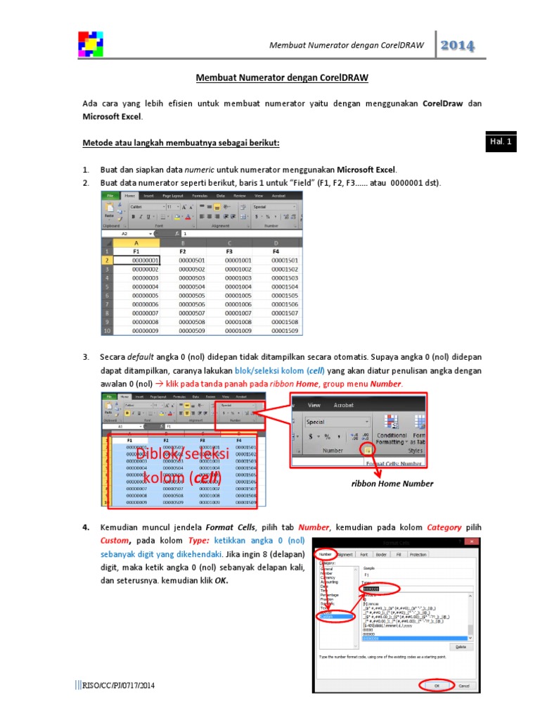 Membuat Numerator Dengan CorelDRAW | PDF